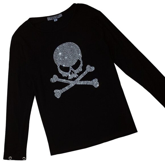 Ugo Girl | Shirts & Tops | Alien Skull Embellished Girls Black Tunic ...